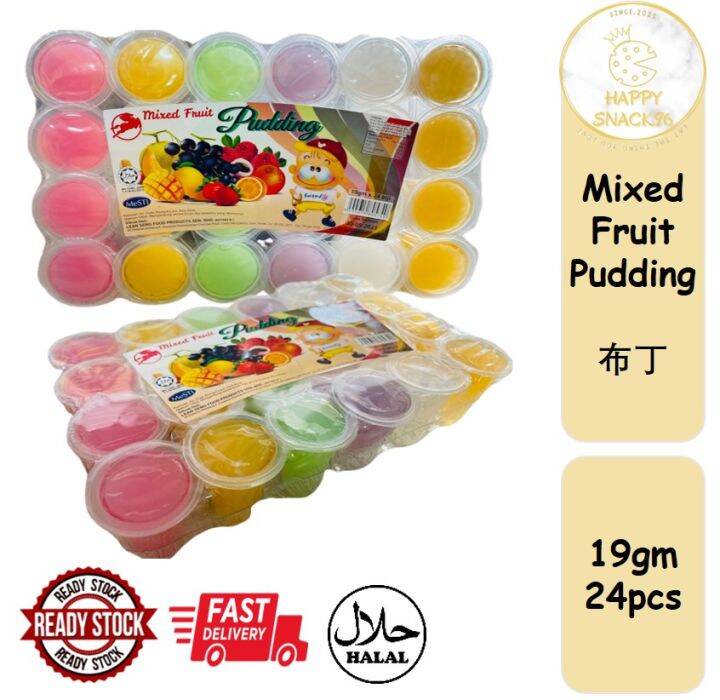 【19gm x 24pcs】Mixed Fruit Pudding / Lean Seng Food Product / 水果布丁 / Halal【HAPPYSNACK96】 | Lazada