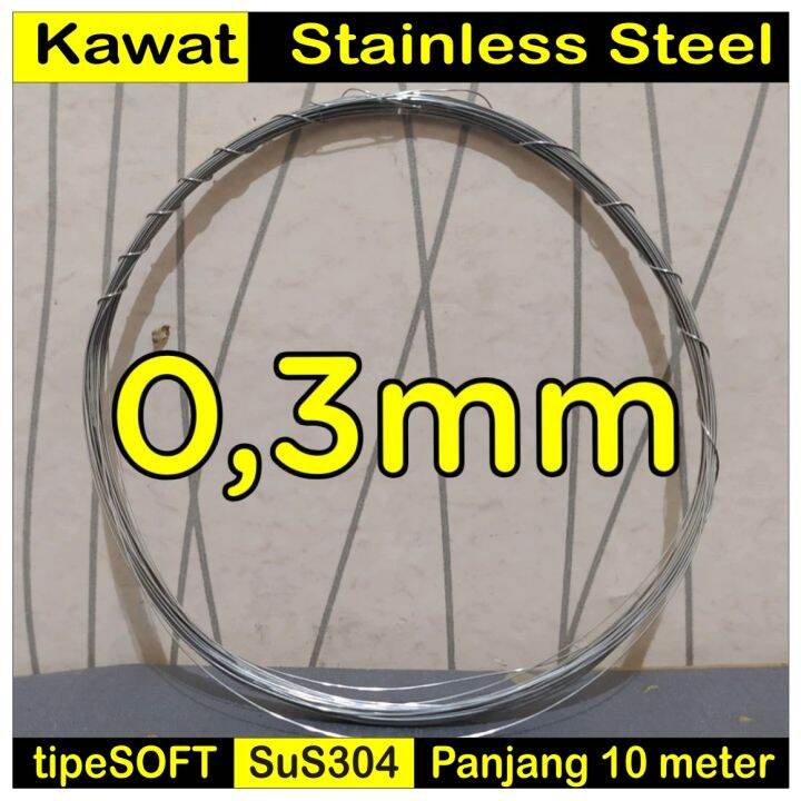 Kawat Stainless Steel Sus 304 0.3mm Soft / Lunak 10 Meter | Lazada ...