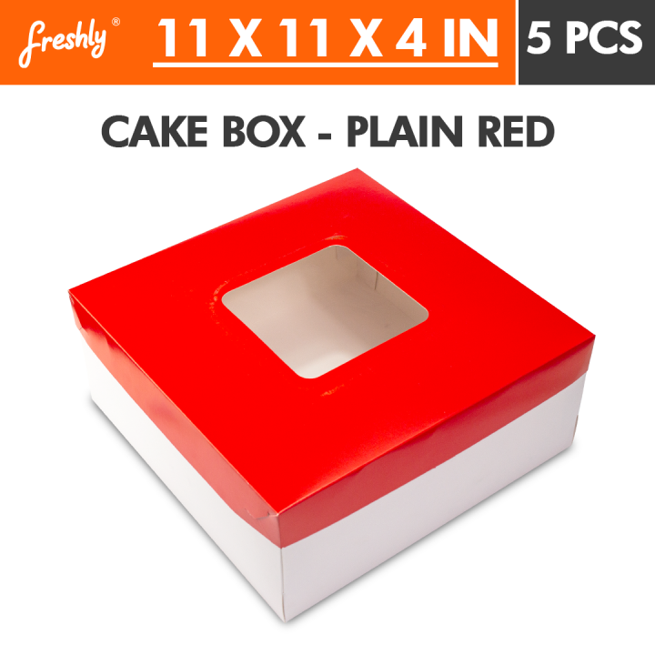 Cake Box - 11 x 11 x 4 in - 5 inches - Plain Red | Lazada PH