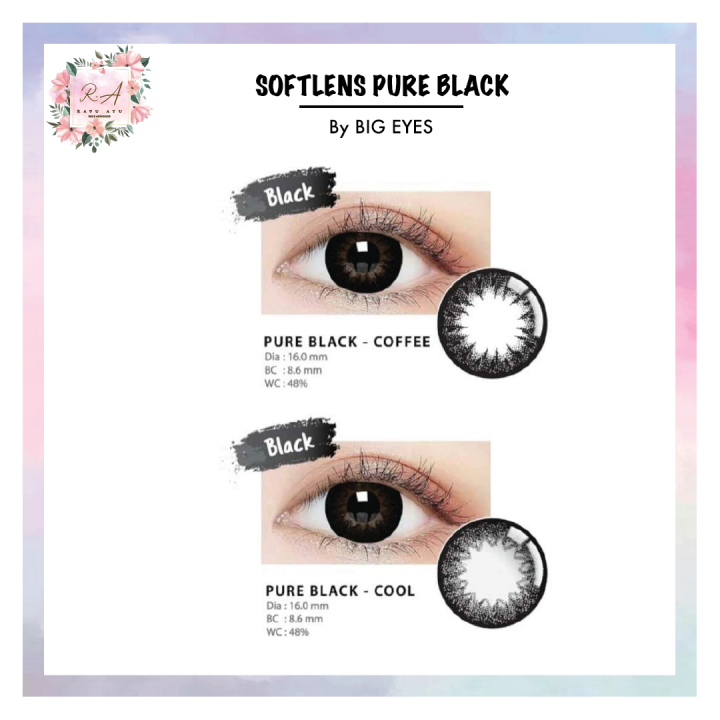 Softlens Pure Black Normal | Soflens Pure Black Big Eyes Dia 16mm ...