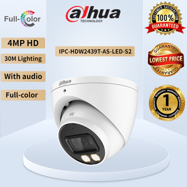 Dahua IP Camera 4MP Full HD Full-color DH-IPC-HDW2439TN-AS-LED-0360B-S2 Eyeball Wired Waterproof ...