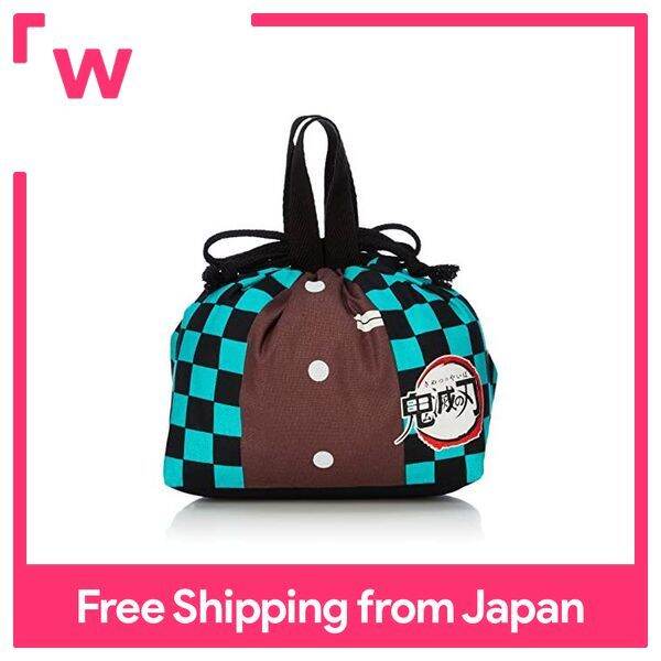 Skater Children's lunch drawstring bag with gusset Devil's blade Tanjiro Kamado Boys Made in ...