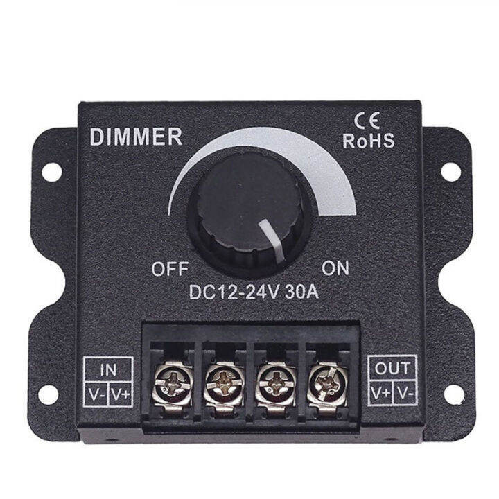DC 12V 24V LED Dimmer Switch 30A 360W Voltage Regulator Adjustable ...