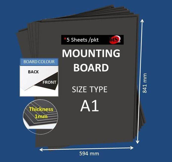 Mounting Board A1 Size 594x841mm, 1mm/2ply (5 Sheets/pkt ) | Lazada