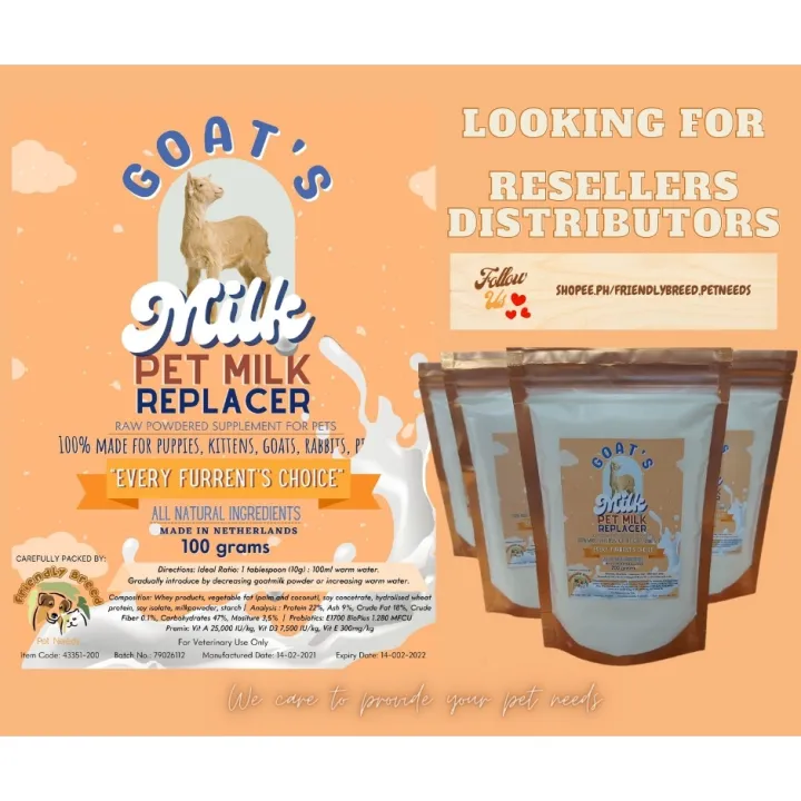 Goat's milk for puppies kittens rabbits milk replacer supplement 100g ...