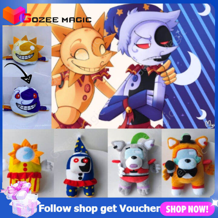 GozeeMagic Reversible Sundrop FNAF Doll Double-Sided Flip Facial ...