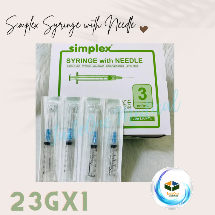 Simplex Syringe with Needle 3cc / 23Gx1 (Luer Lock ) | Lazada PH