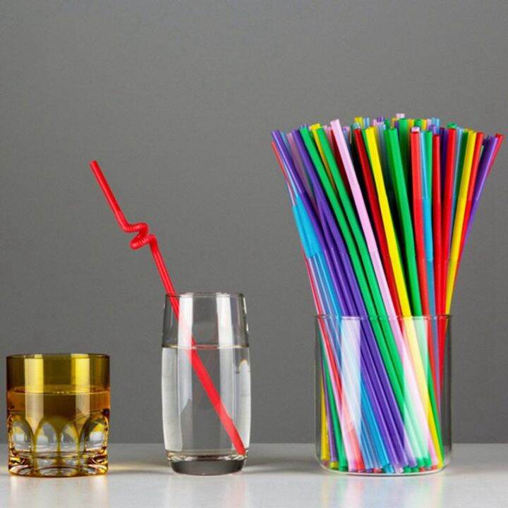 Eco Planet 100pcs color straw shape art straw long elbow Striped ...