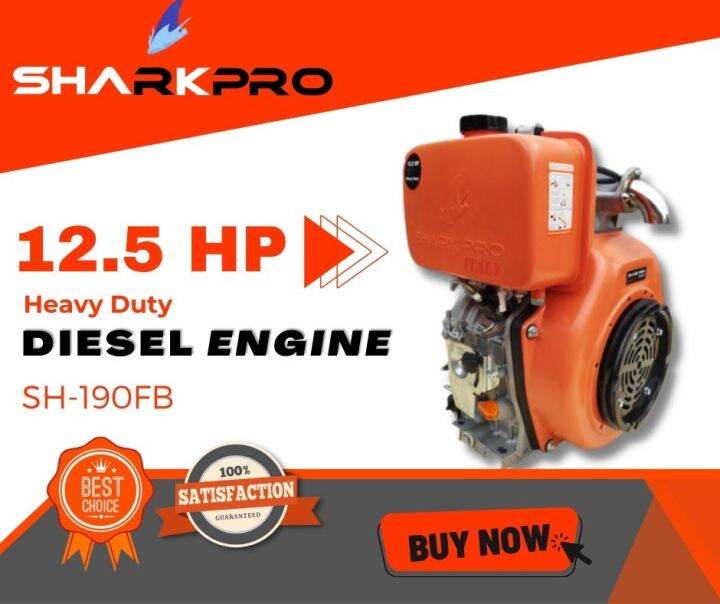 SHARKPRO AIR-COOLED DIESEL ENGINE, 12.5HP, 3600RPM (SH-190FB) MARINE ...
