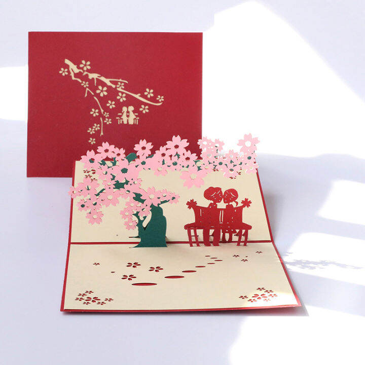 Sakura Tree Couple Paper Pop Up Card - Pag-ibig ng Pagbabasbas ng ...