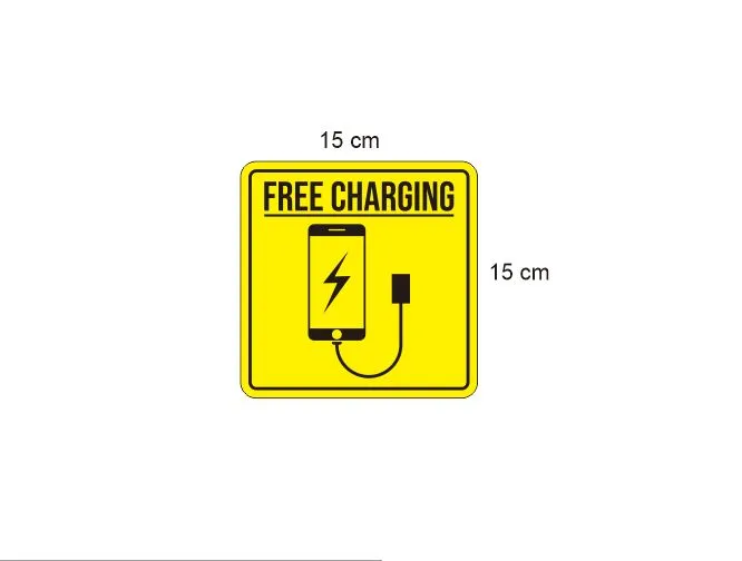 Stiker Vinyl Free Charging Informasi Tempat Umum Charger Gratis Waitin ...