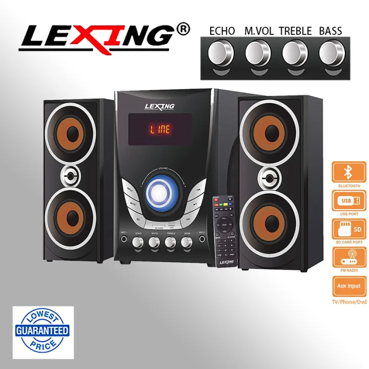 LEXING-6600 SUBWOOFER KARAOKE SPEAKER Fm/Udb Bluetooth, ECHO vol ...