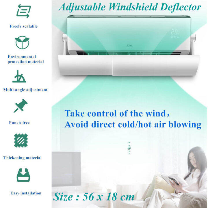 Cover Angin AC Adjustable Windshield Deflector 56x18cm Penahan ...