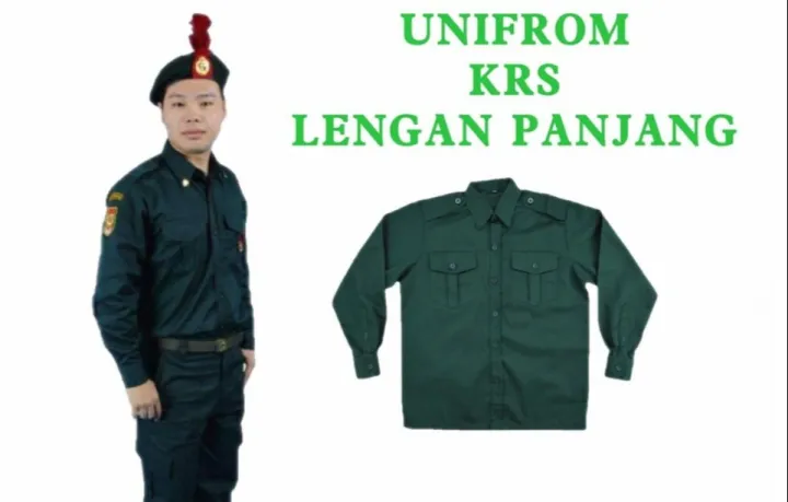 Baju Uniform Unisex Kokurikulum KRS Kadet Remaja Sekolah Lengan Panjang ...