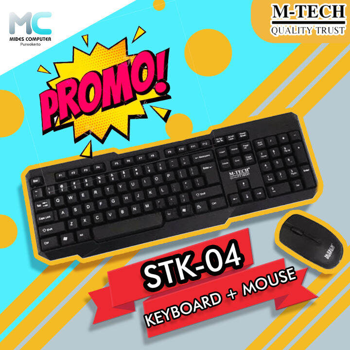 Mouse dan Keyboard Wireless Combo M-TECH STK 04 | Lazada Indonesia