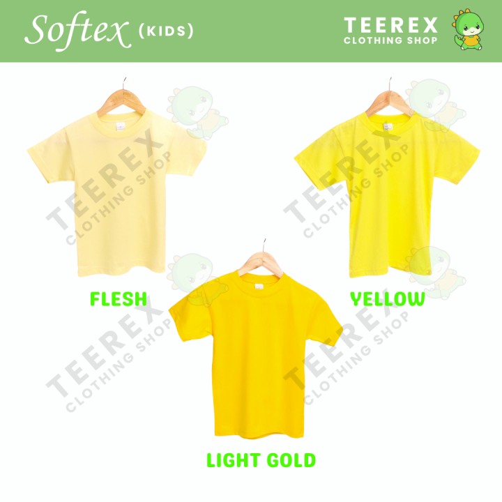 SOFTEX KIDS Roundneck PLAIN T-SHIRT - Shades of Yellow | Lazada PH