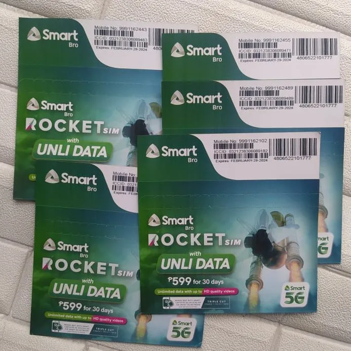 Smart Bro Rocket SIM Card Cards with 30 Day Unli Data UnliData Internet Connection | Lazada PH