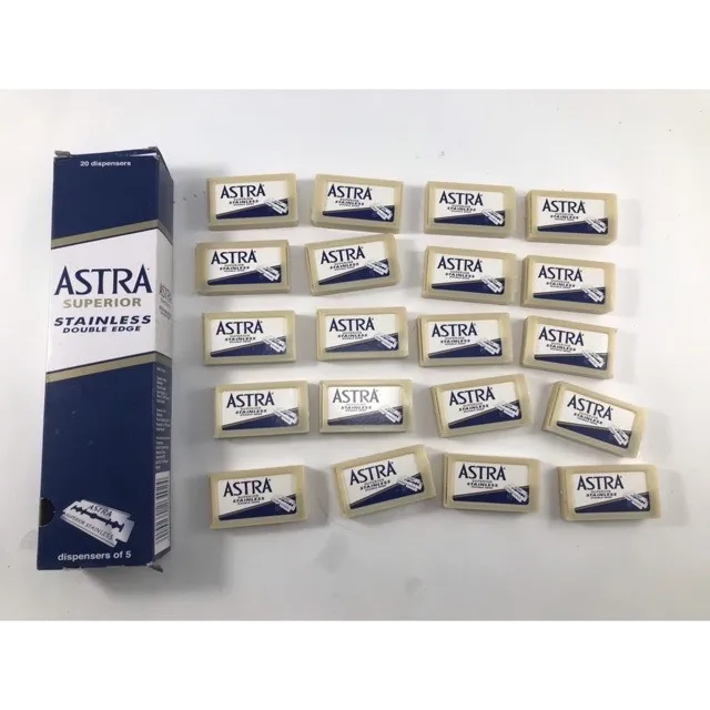 ใบมีดโกน สแตนเลส 2คม ASTRA 100ใบ(ของแท้รัสเซีย) | Lazada.co.th