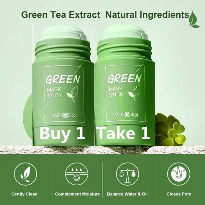 Buy 1 Take 1 Green Tea Cleansing Solid Mask Acne Cleansing Beauty Skin ...