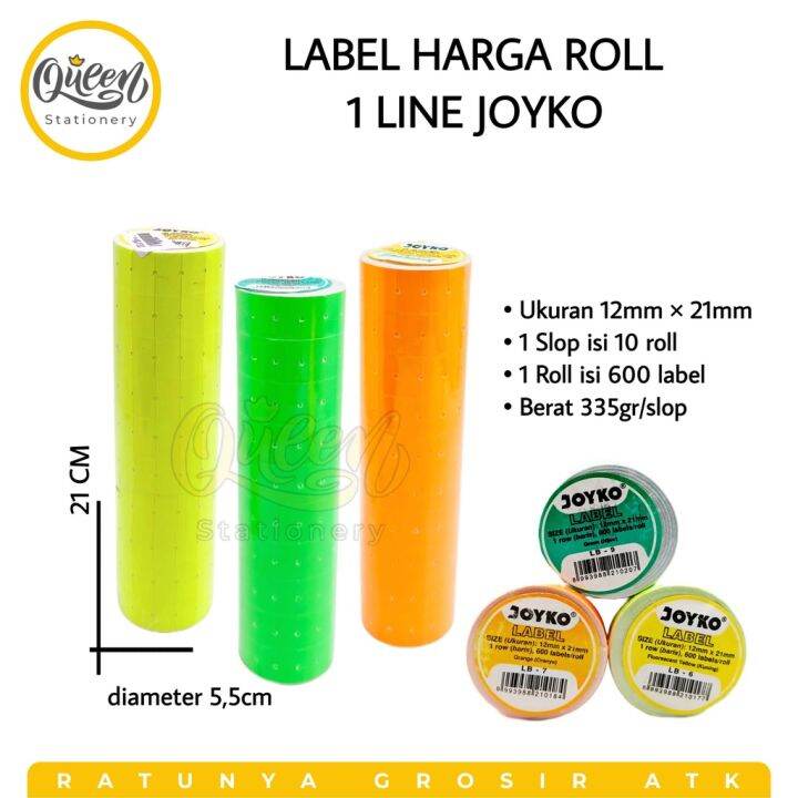1 SLOP (10 ROLL) LABEL HARGA ROLL 1 LINE WARNA JOYKO PRICE LABEL ...