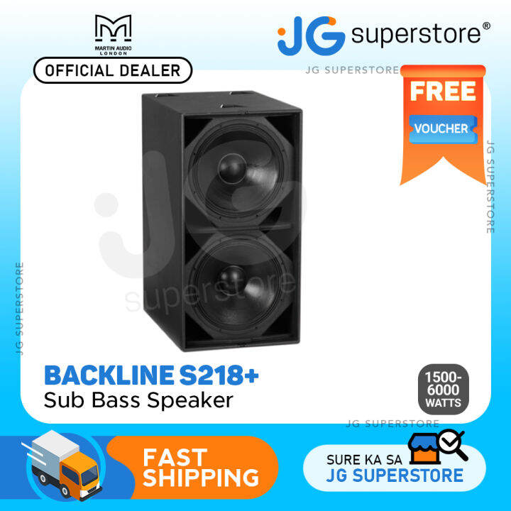 Martin Audio Backline S218+ 18" 6000W/1500W Sub Bass Speaker with Built-In Caster Wheels for ...