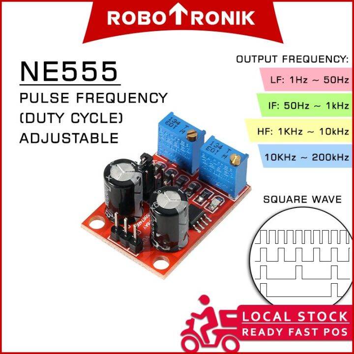 NE555 Timer Adjustable (Pulse Frequency & Duty Cycle) Generator Clock Module | Lazada