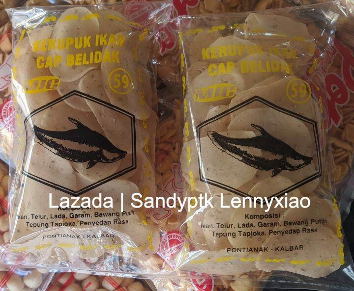 Kerupuk Ikan Belidak Sahang Lada MIC 59 Belida Belido Lopis Kuning Asli ...