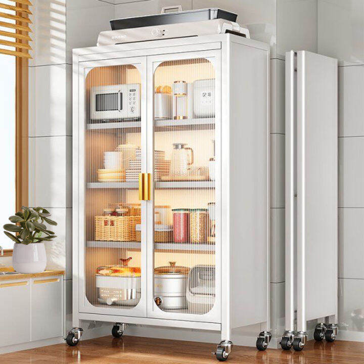 Foldable kitchen shelving Multilayer storage cabinet Floor-to-ceiling ...
