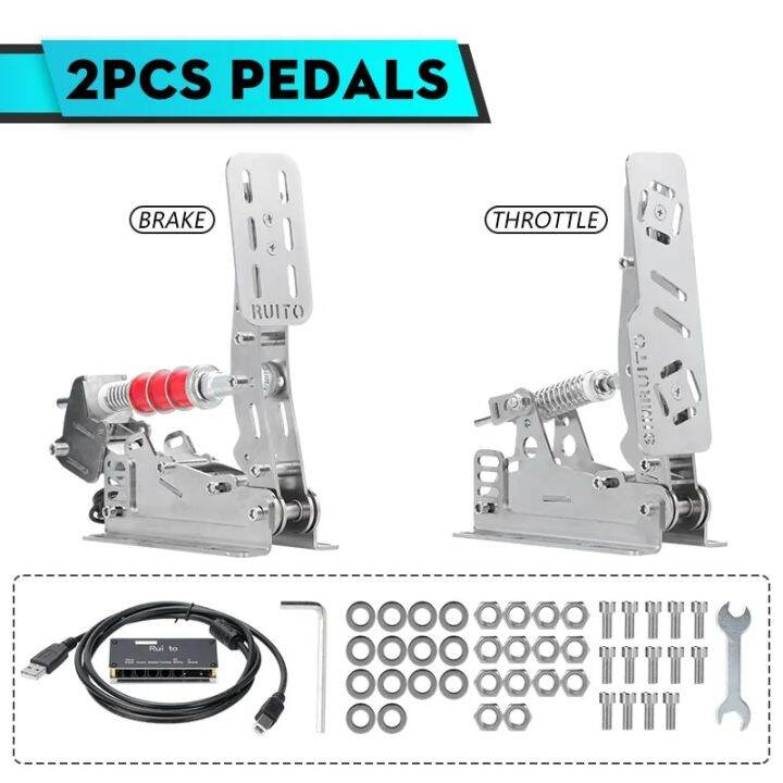 Racing Pedal Simulator Pressure Sensor Game Direct Drive Steering Wheel ...