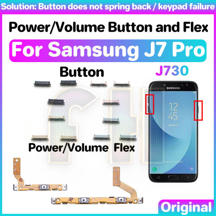 Power volume button flex For Samsung J7 Pro J730 Side key Switch ON OFF ...