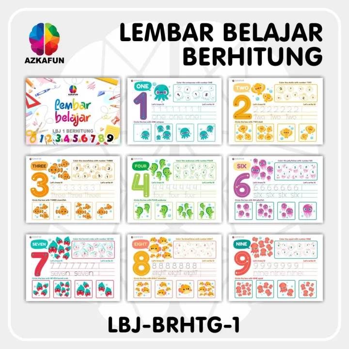 Lembar Belajar Berhitung - Worksheet Anak - Belajar berhitung dan ...