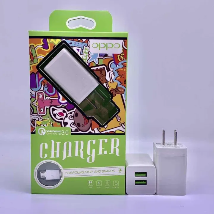 Original OPPO 2 ports Adaptive Fast Charging Charger with 3.0 USB Data ...