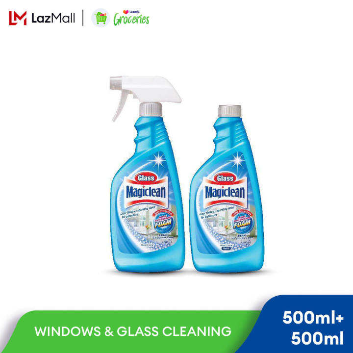 MAGICLEAN GLASS TRIGGER SPRAY 500ML + REFILL 500ML VALUE PACK | Lazada