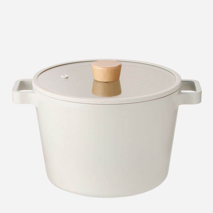 Neoflam Fika Cast Aluminum Deep Stock Pot with Glass Lid 22cm - Sahara ...