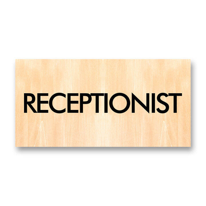 front desk sign - papan tanda meja receptionist - receptionis | Lazada ...