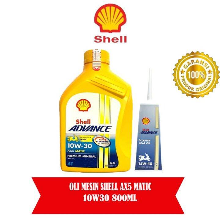SHELL AX5 MATIC 10W30 Oli Mesin Motor Matic 800ml PCX VARIO BEAT MIO ...