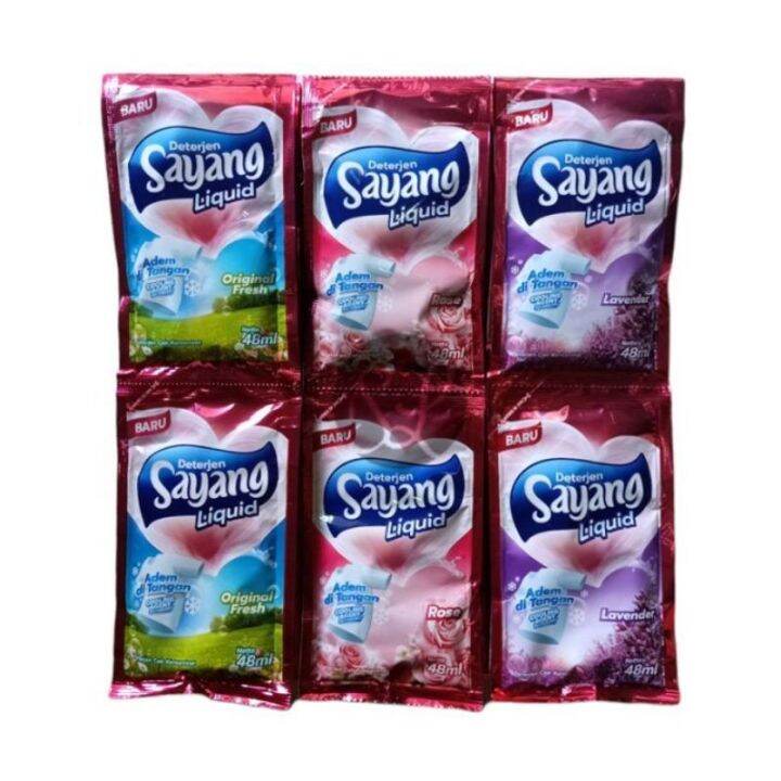 Detergen Liquid Sayang 48ml Sabun Cuci Matic Renteng Isi 12pc Sachet ...