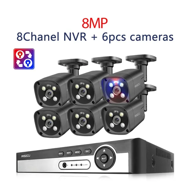 MISECU 8CH 8MP POE Security Camera System 4K NVR Kit Video Surveillance ...