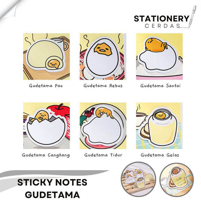 Sticky Notes Motif Gudetama Korean Drink Memo Post It Cute Satuan ...