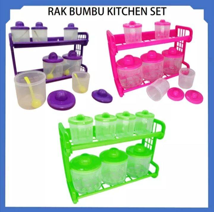 KITCHEN SET RAINBOW - Rak Bumbu Doremi Tempat Garam Merica + Rak Susun ...