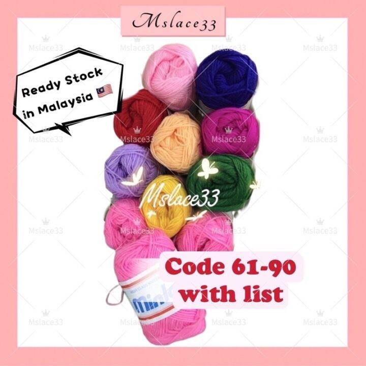 [Code 61-90] Minlon Crochet Thread/ Benang Kait/knitting yarn/Benang ...