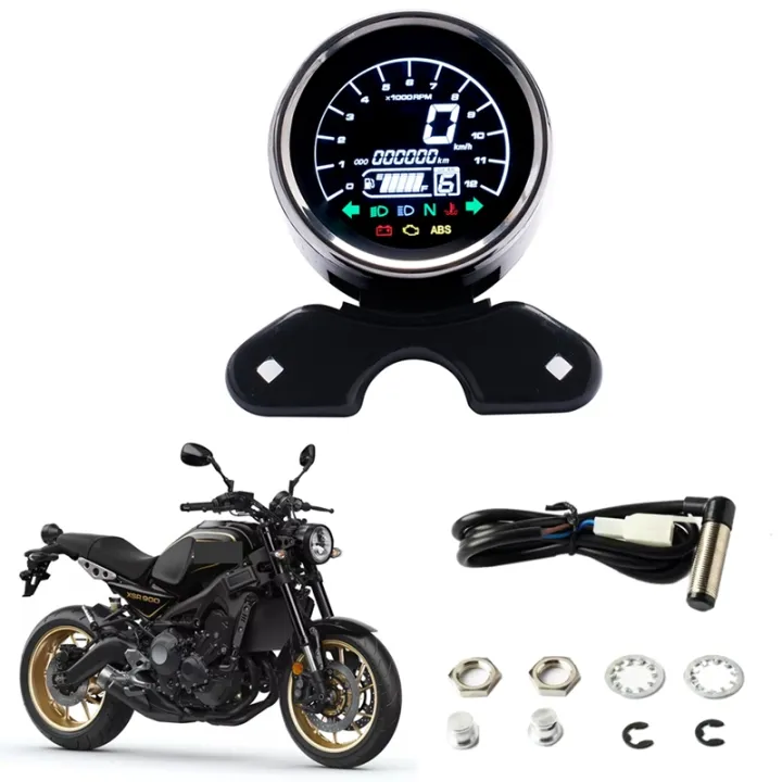 Universal Motorcycle Digital Meter Assembly Speedometer Odometer Full ...
