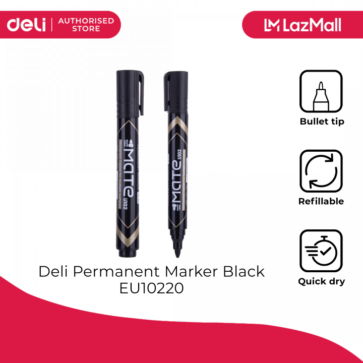 Deli Permanent Marker Black (1PC) EU10220 [7711EU10220] | Lazada PH
