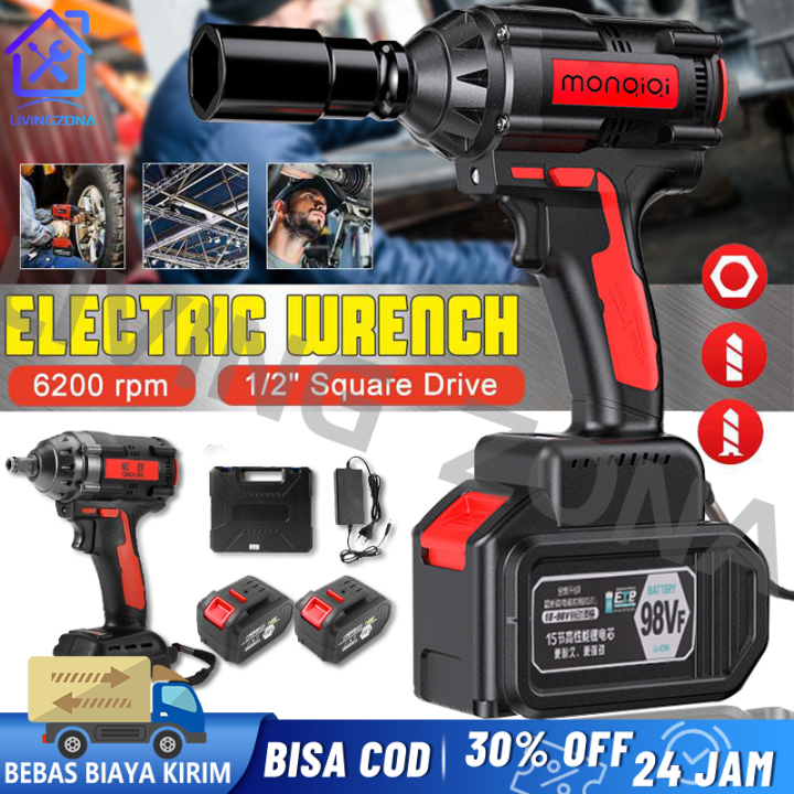 PROMO!!! 98VF Impact Baterai Torsi Besar Impek Pembuka Baut Motor ...