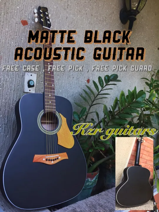 Matte black acoustic guitar limited edition | Lazada PH