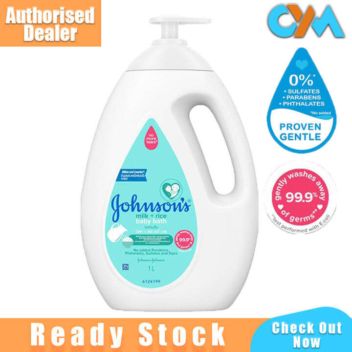 Johnsons Baby Bath 1000ml Milk Rice No Phthalates Sulfates Dyes No ...
