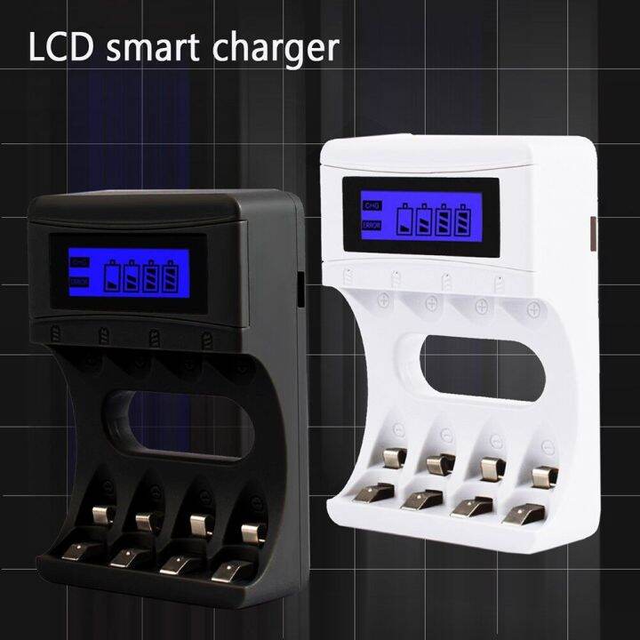 LCD Inligent Battery Charger AA AAA NiMh NiCd Rechargeable Batteries ...