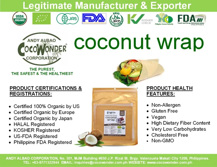 Cocowonder, Organic COCONUT WRAP (4pcs/pack) | Lazada PH