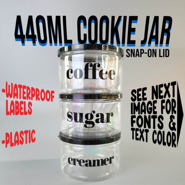 Cookie Jar 440ml with Vinyl Decal Label for Pantry, Kitchen 1 PIECE ...