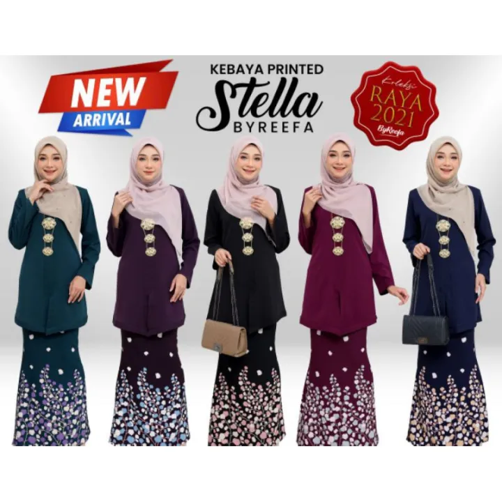 BYREEFA STELLA BAJU KEBAYA PRINTED ️ PREMIUM COMO CREPE BREASTFEED AND ...